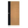CALHOME 30 in. x 80 in. Universal/Reversible Walnut Steel Front Door ...