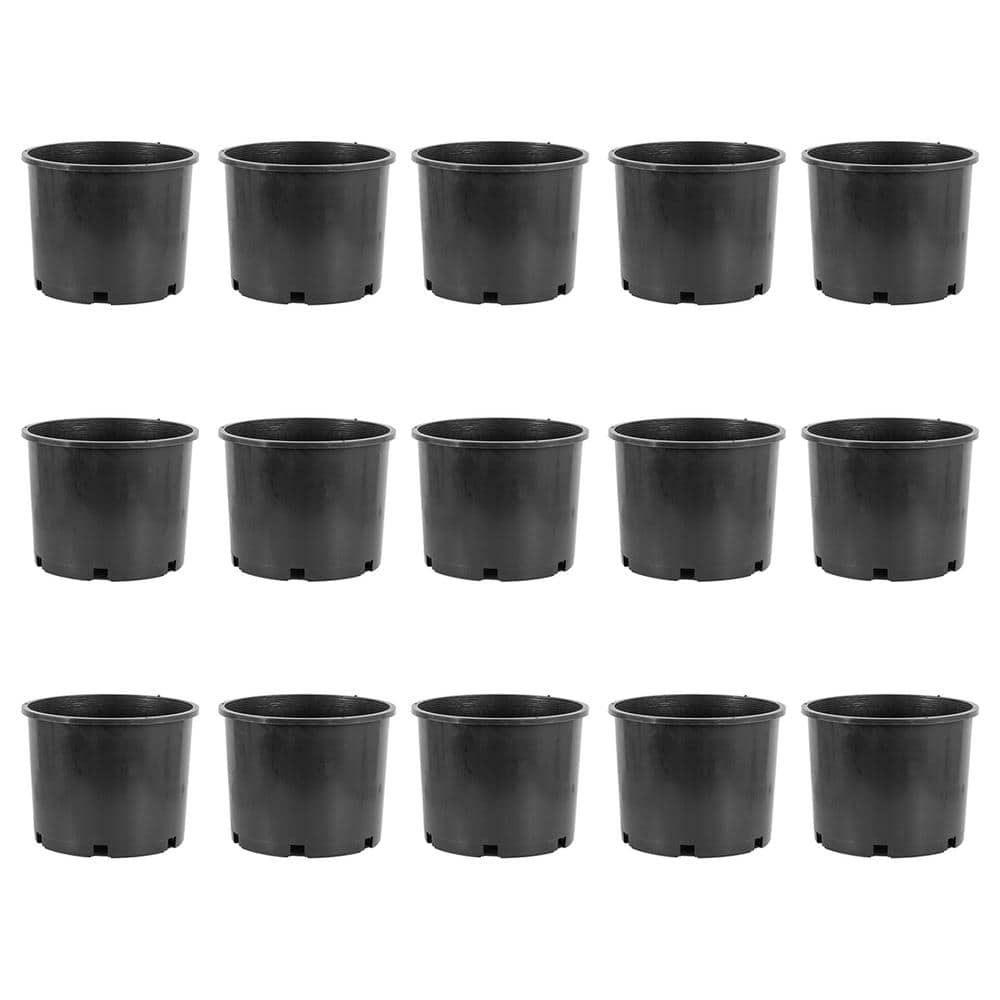 15 in. W x 15 in. H 7 Gal. Round Wide Rim Durable Plastic Plant Nursery ...