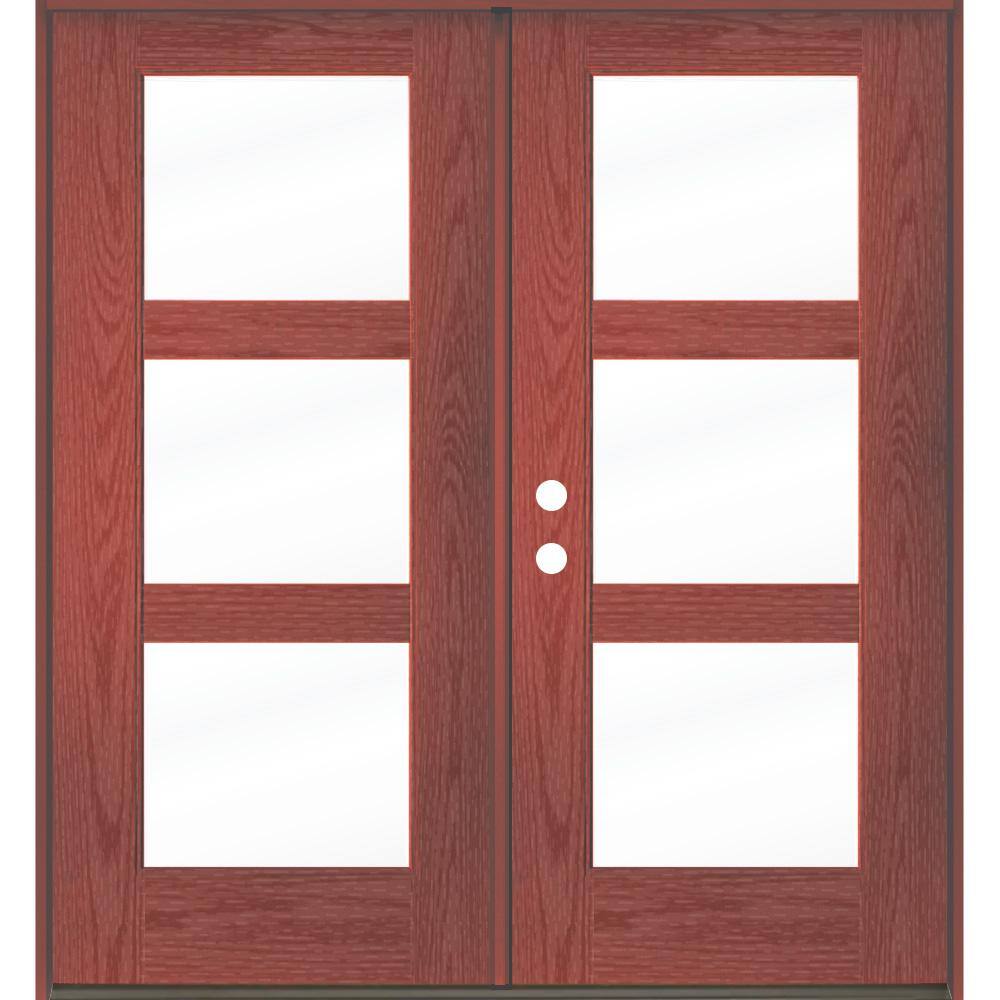 Krosswood Doors Modern 72 in. x 79 in. 3-Lite Right-Active/Inswing ...