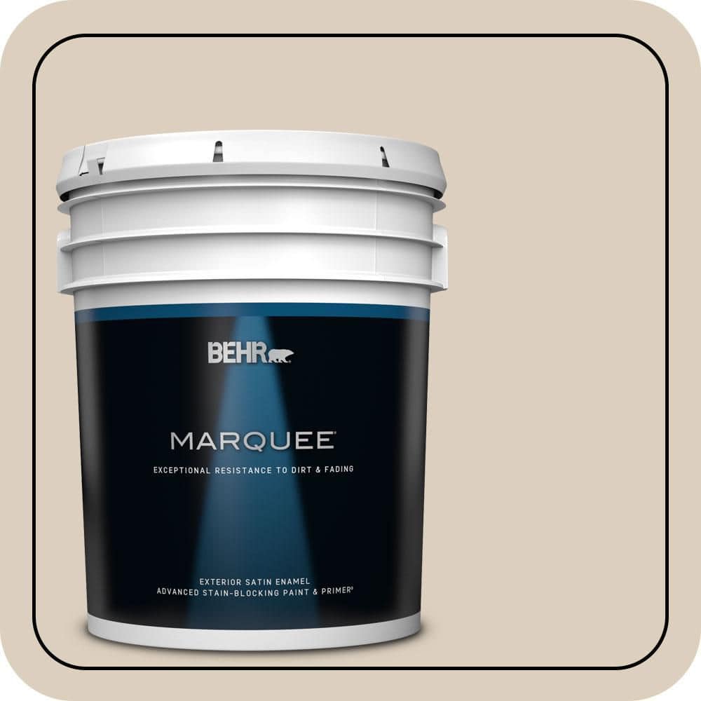 BEHR MARQUEE 5 gal. #OR-W07 Spanish Sand Satin Enamel Exterior Paint ...