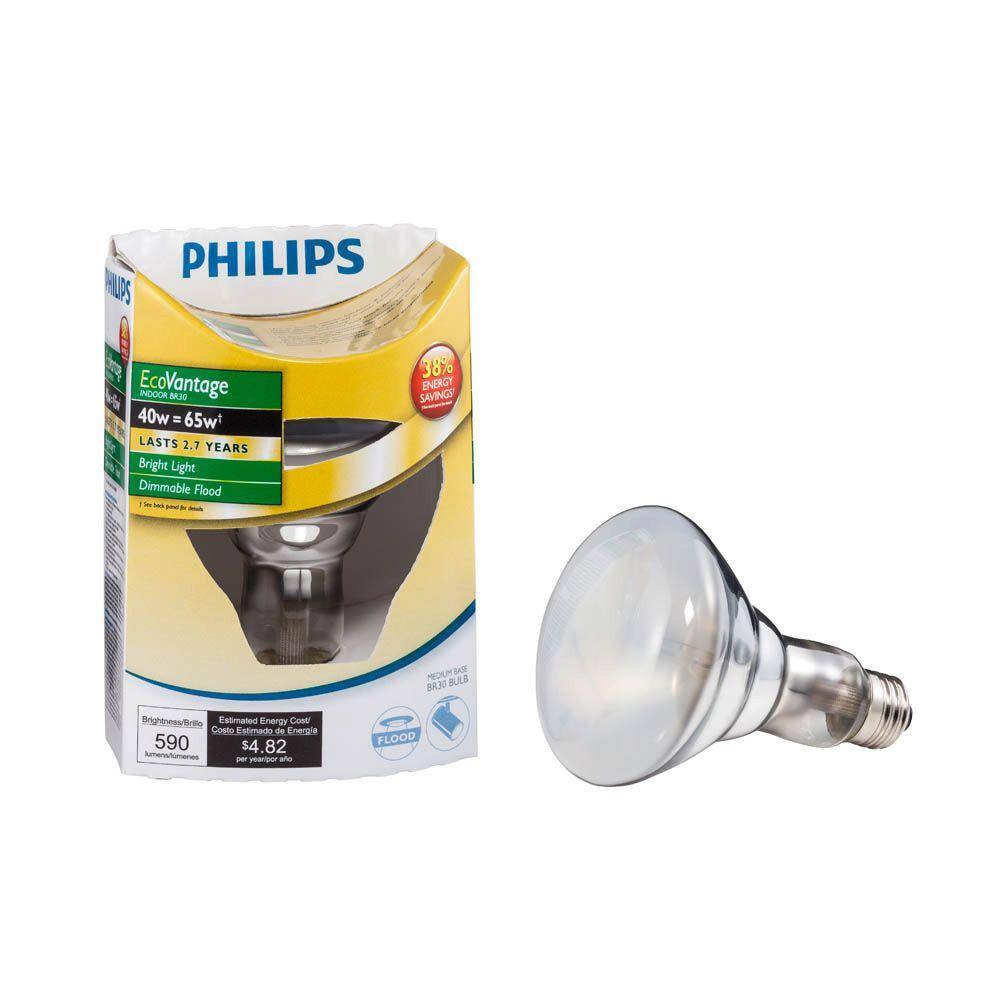 Philips 65 Watt Equivalent Halogen BR30 Dimmable Flood Light Bulb ...
