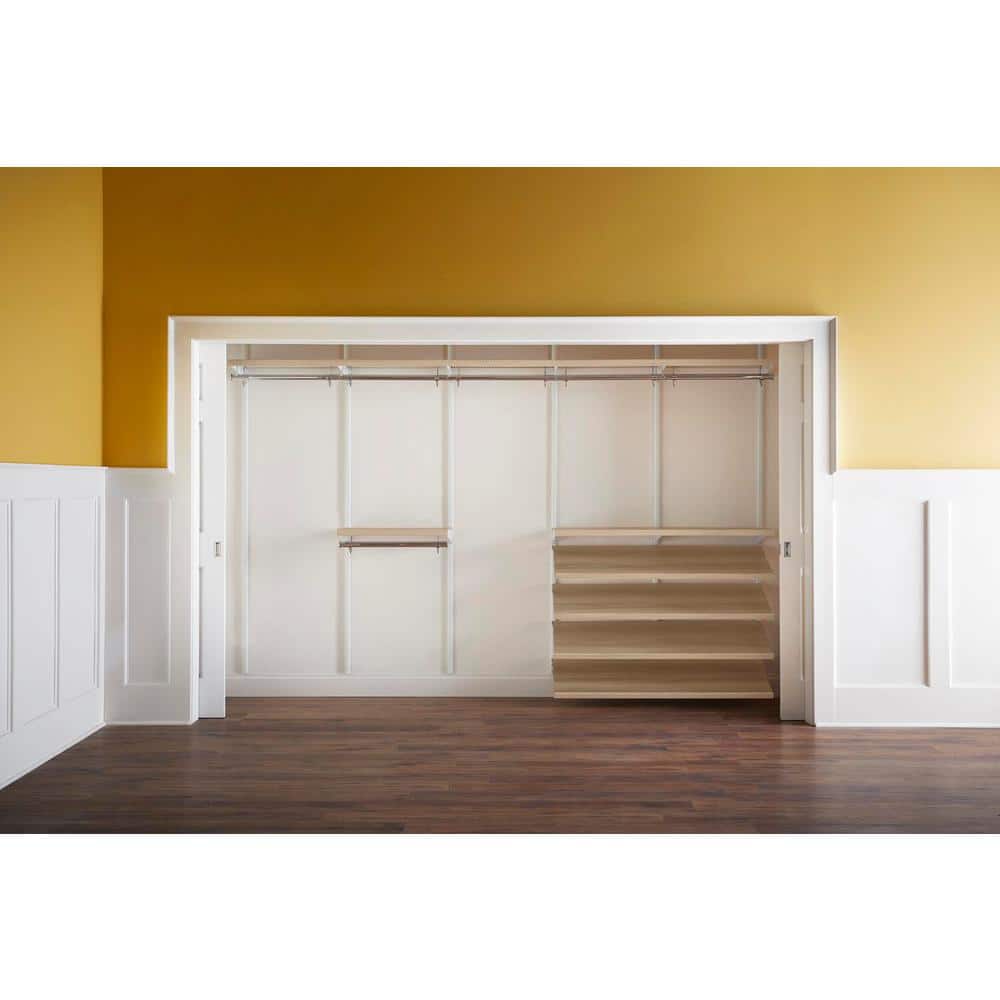 Everbilt Genevieve 10 ft.Birch Adjustable Closet Organizer Double Long ...