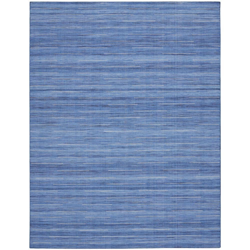 Nourison Interweave Denim 10 ft. x 14 ft. Solid Ombre Geometric Modern ...