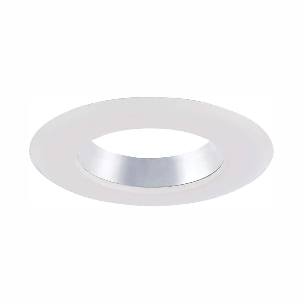 EnviroLite 4 in. Decorative Specular Clear Cone on White Trim Ring for ...