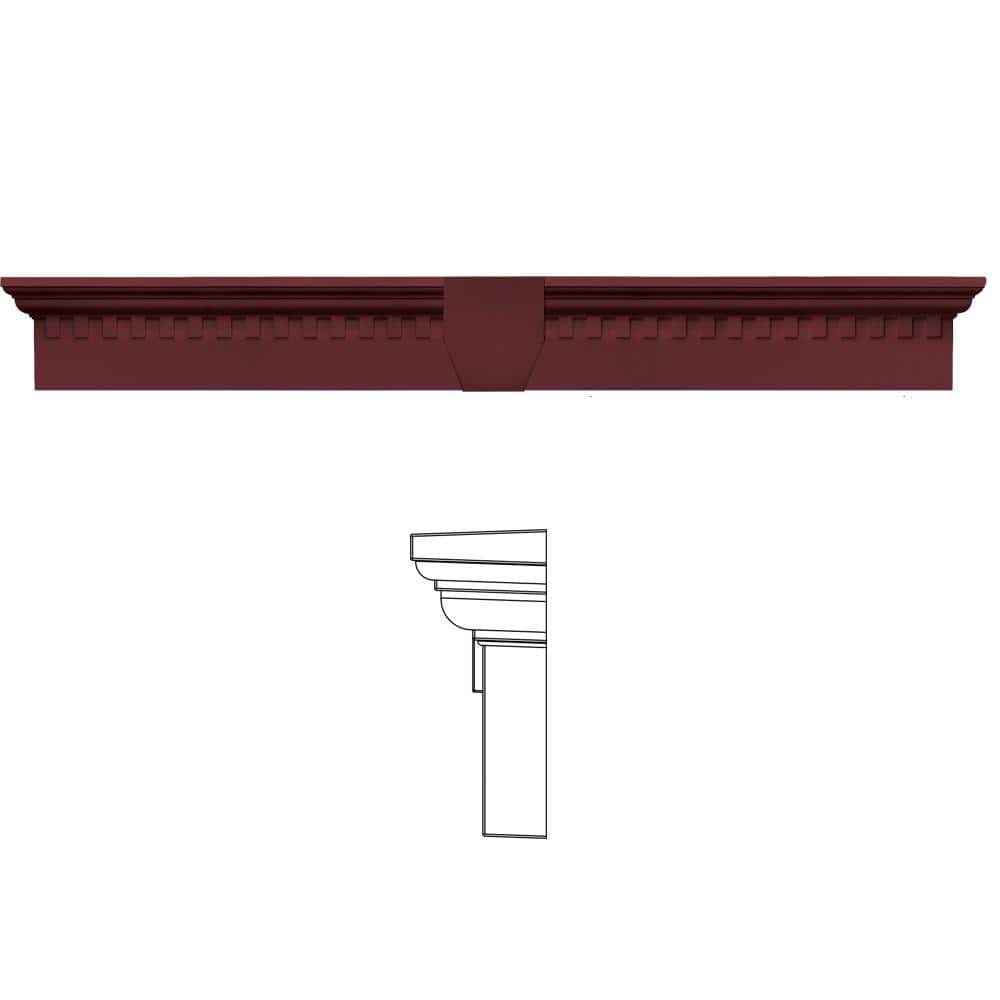 Builders Edge 6 in. x 43 5/8 in. Classic Dentil Window Header with ...