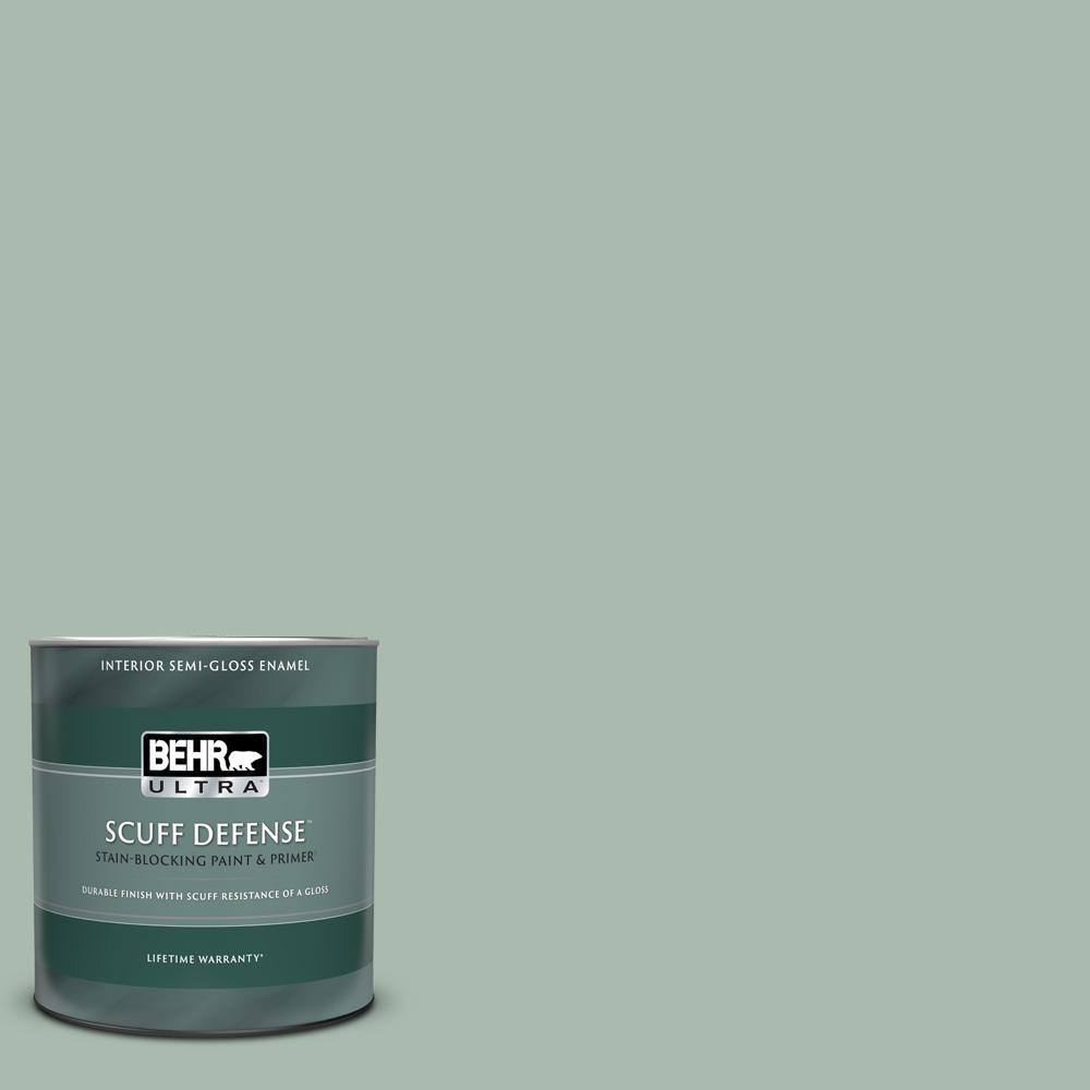 BEHR ULTRA 1 qt. #PPU11-14 Zen Extra Durable Semi-Gloss Enamel Interior ...
