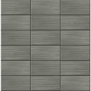 LILLIAN AUGUST 30.75 sq. ft. Luxe Haven Denim Blue Rib Tile Vinyl Peel ...