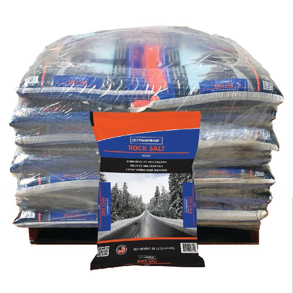 Cutting Edge 50 lbs. Rock Salt Enhanced with Color Indicator, Corrosion ...