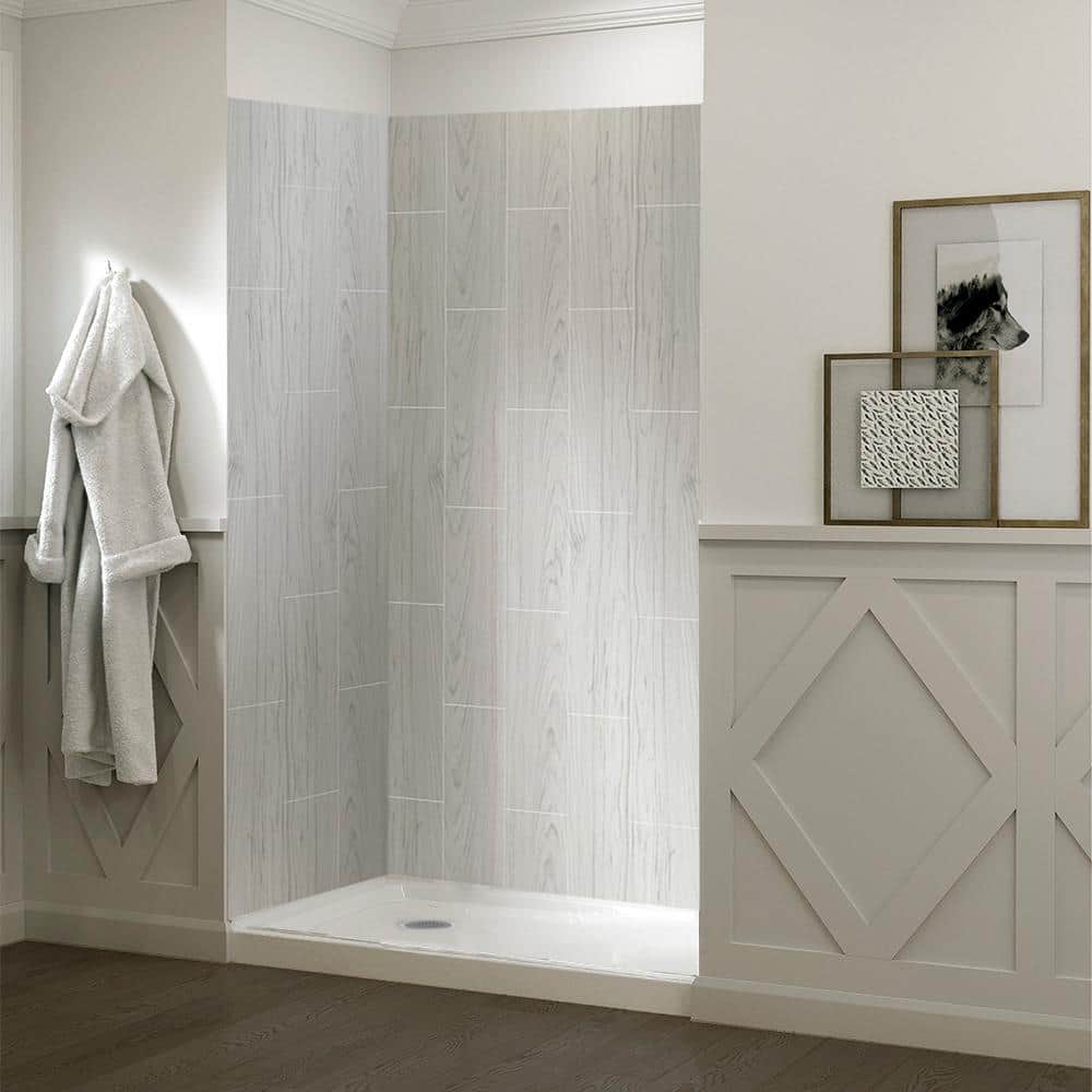 CRAFT + MAIN JETCOAT 32 in. x 60 in. x 78 in. Shower Kit in Driftwood ...