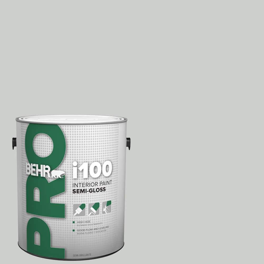 BEHR PRO 1 gal. #N460-2 Planetary Silver Semi-Gloss Interior Paint ...