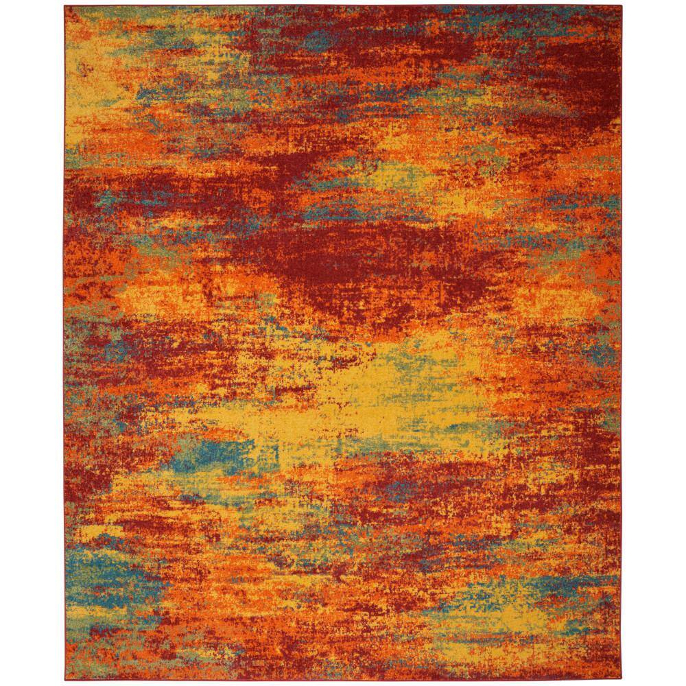 Nourison Essentials Flame 5 ft. x 7 ft. Abstract Contemporary Area Rug ...