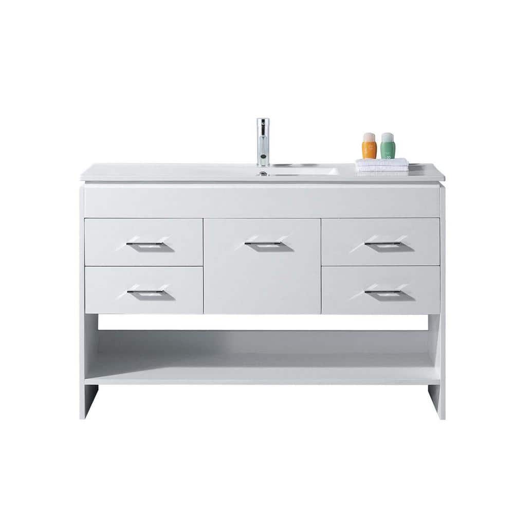 Reviews for Virtu USA Gloria 48 in. W Bath Vanity in White with Ceramic ...