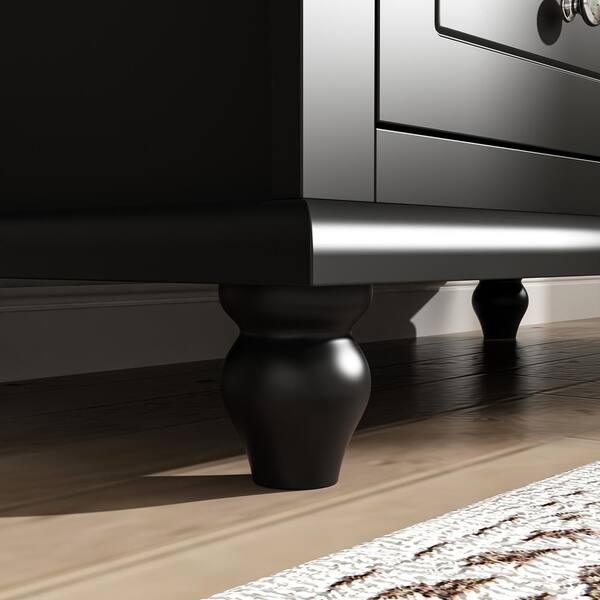 FUFU&GAGA Black 55.1 in. H Accent Cabinet Freestanding FUFU&GAGA Black 55.1 in. H Accent Cabinet Freestanding