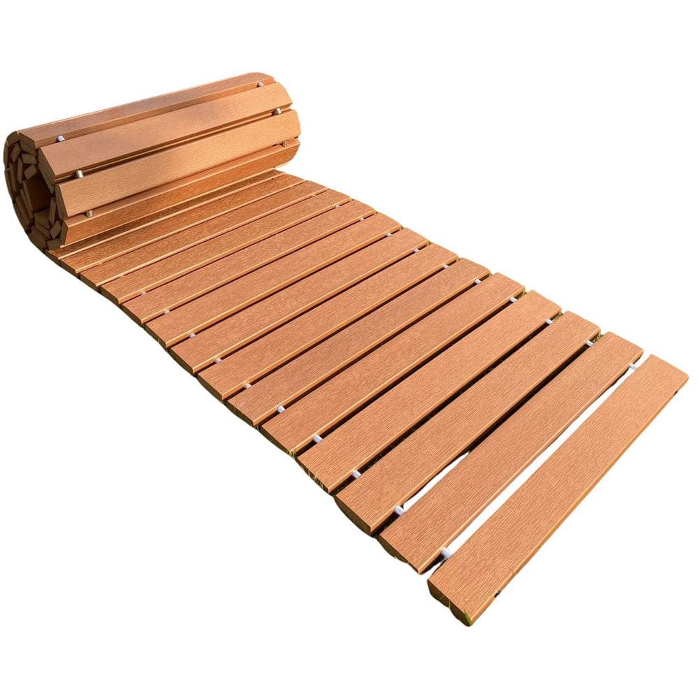 Oyezvary 8 ft. x 18 in. PS Wood Outdoor Roll-Out Garden Pathway with ...