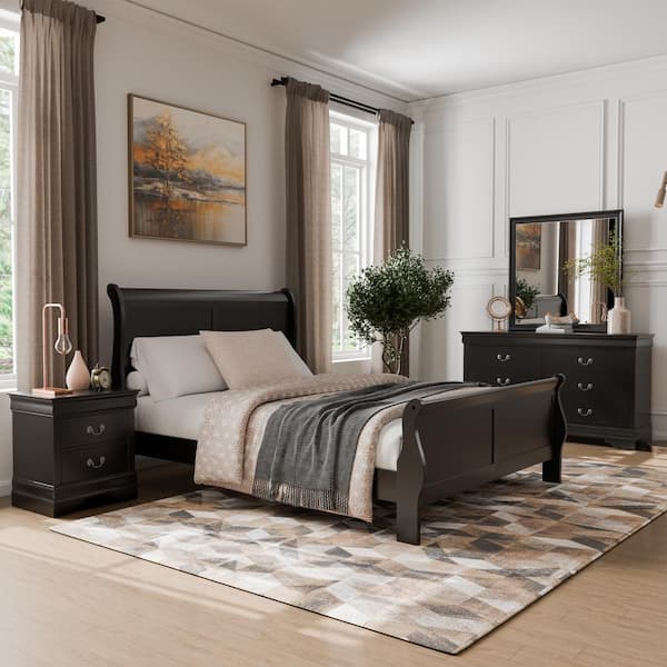 Black queen bedroom furniture set store