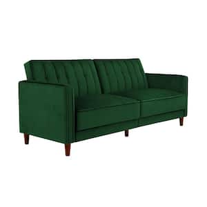 DHP Iris Light Green Velvet Tufted Futon DE85468 - The Home Depot