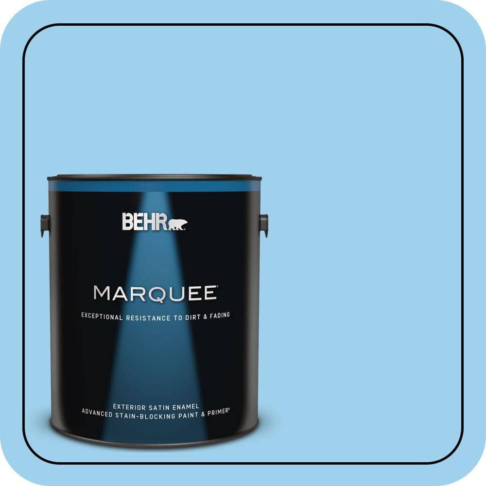 BEHR MARQUEE 1 gal. #P500-3 Spa Blue Satin Enamel Exterior Paint ...