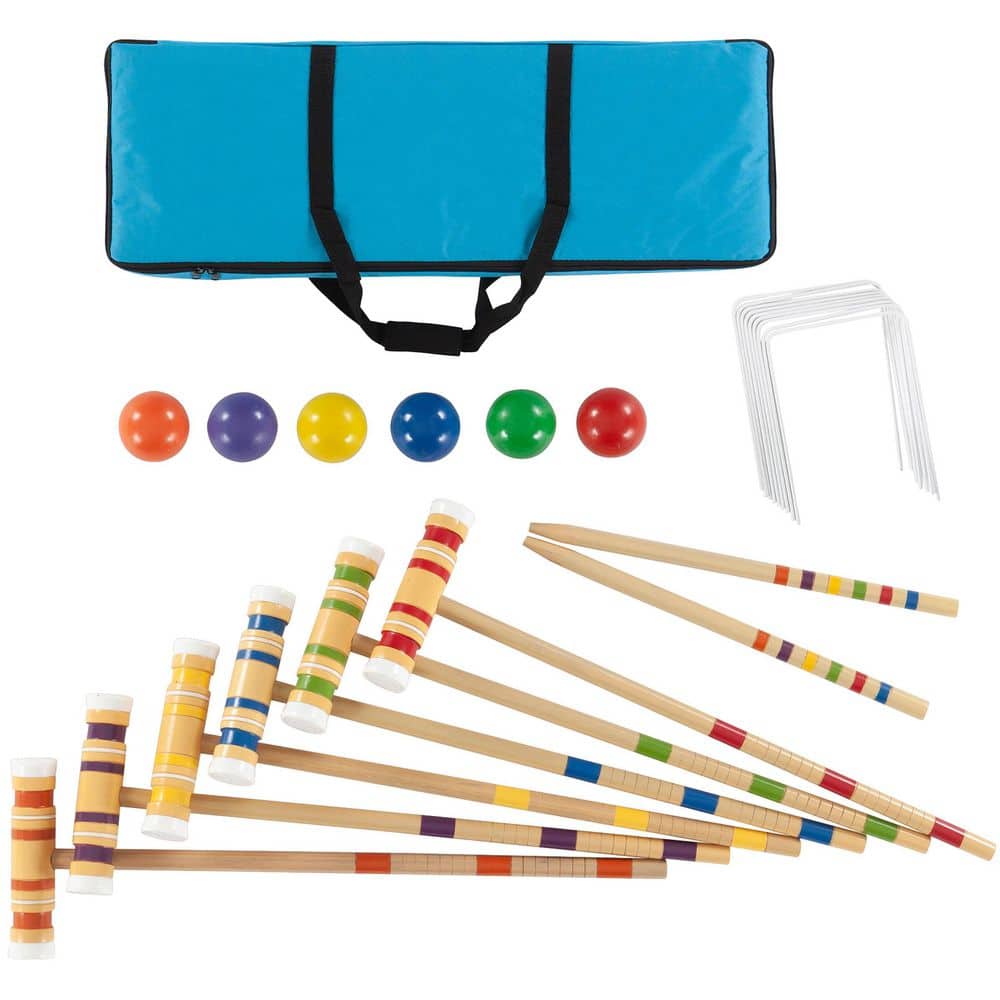 Hey! Play! Deluxe Wooden Croquet Set with Carrying Case HW3500063 - The ...
