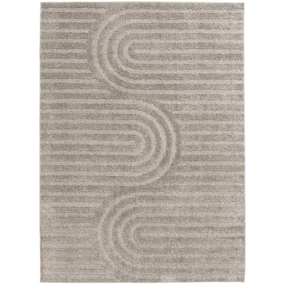 Reviews for StyleWell Oathil Light Frost Gray 3 ft. x 4 ft. Geometric ...