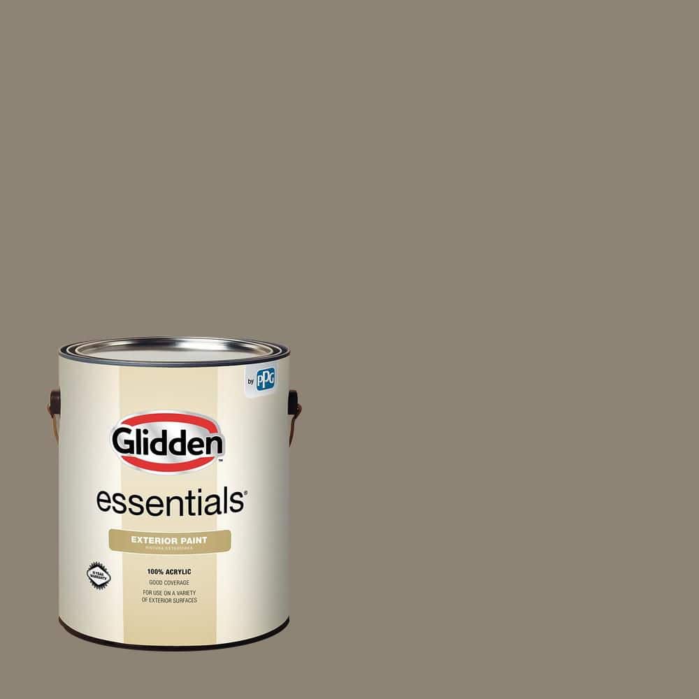 Glidden Essentials 1 gal. PPG1000-5 Bear Cub Flat Exterior Paint ...
