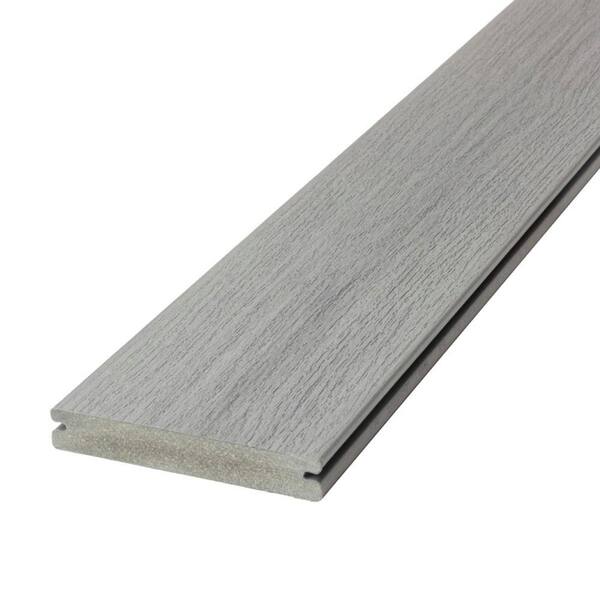 Deckorators Vista 1 in. x 6 in. x 16 ft. Silverwood Gray Grooved Edge ...