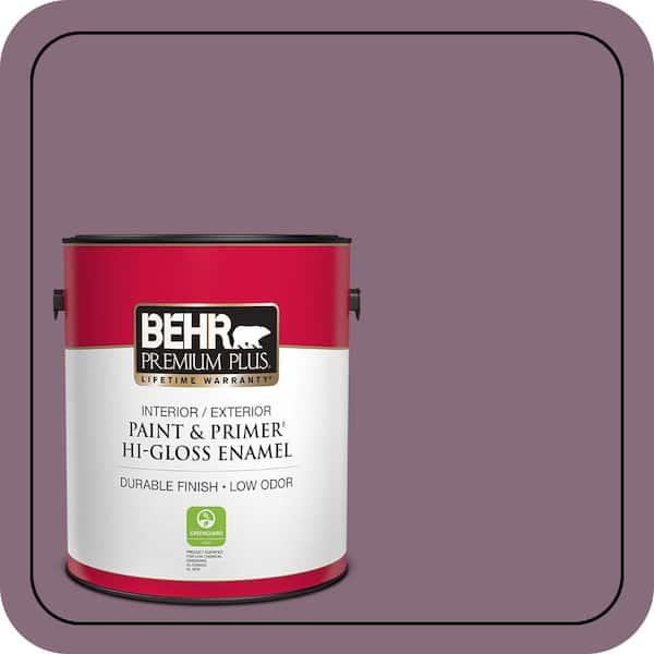 BEHR PREMIUM PLUS 1 gal. #S110-6 Plum Royale Hi-Gloss Enamel Interior ...