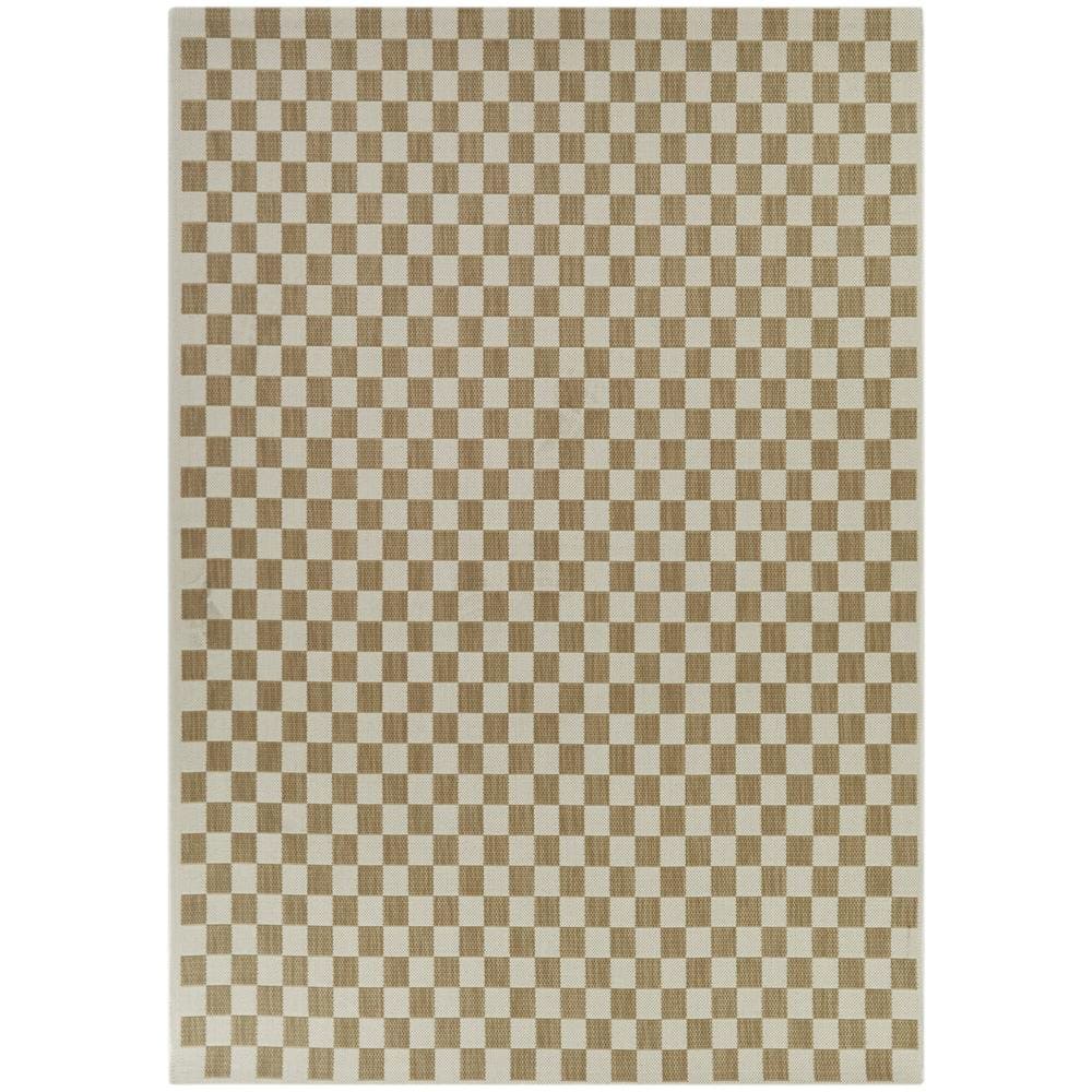 BALTA Rupert Tan 5 ft. x 7 ft. Checkered Indoor/Outdoor Area Rug ...