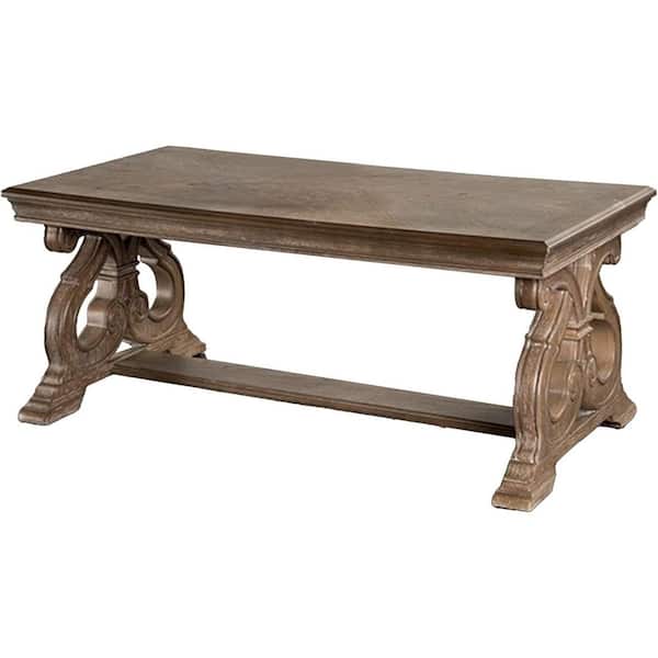 HOME IMPORTS EMPORIUM 52 in. Weathered Oak Brown Rectangle Wood Top Coffee Table BM319504-438-HD ...