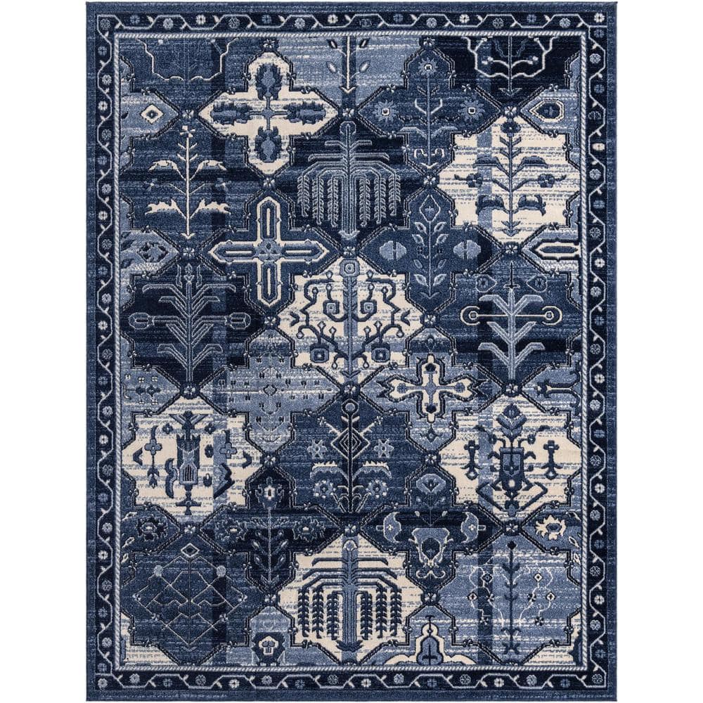 Unique Loom La Jolla Cathedral Blue 9' 0 x 12' 0 Area Rug 3119745 - The ...