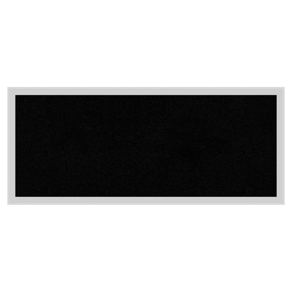 Amanti Art Incline Silver 31 in. x 13 in. Wood Framed Black Cork Memo ...