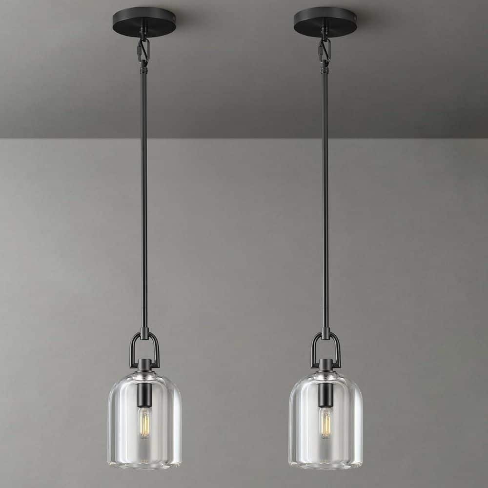 YUYI 1-Light Black Pendant Light, Modern Indoor Pendant Light with ...