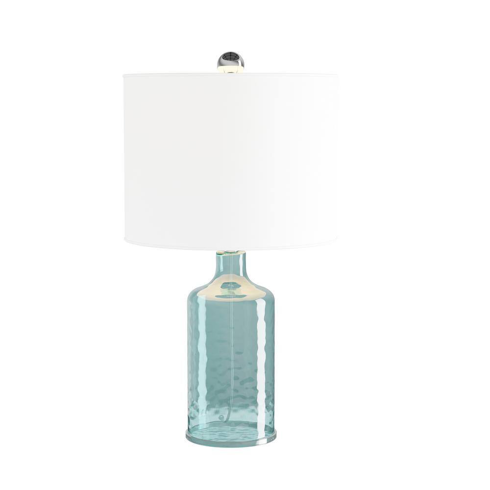 Lavish Home 20 in. Clear Blue Open Base Table Lamp HW1000036 - The Home ...
