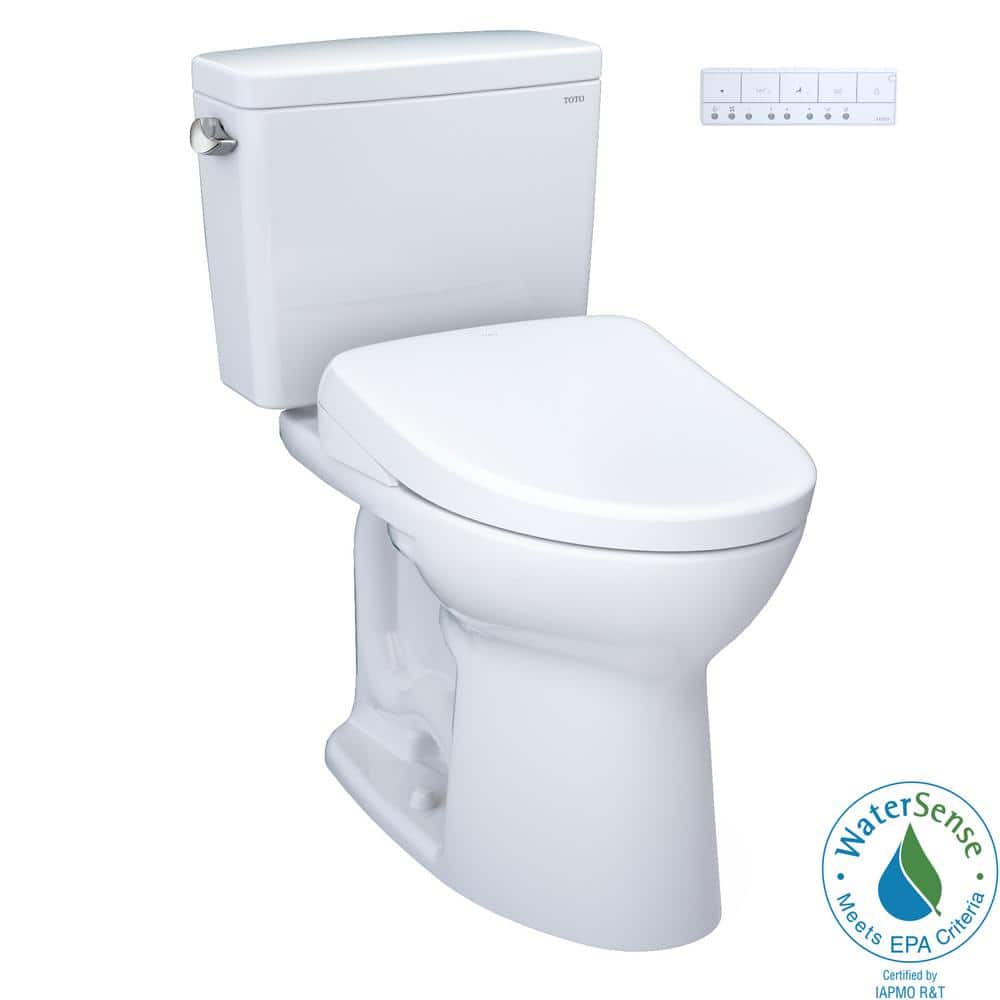 TOTO Drake Washlet 2-Piece 1.28 GPF Single Flush Elongated Comfort ...