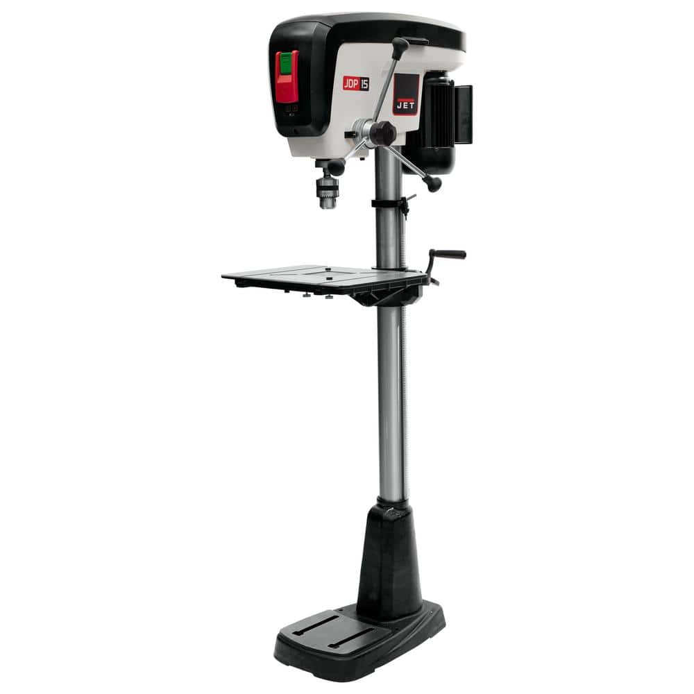 Jet 3/4 HP 15 in. Floor Standing Drill Press with LED worklight, 16 ...