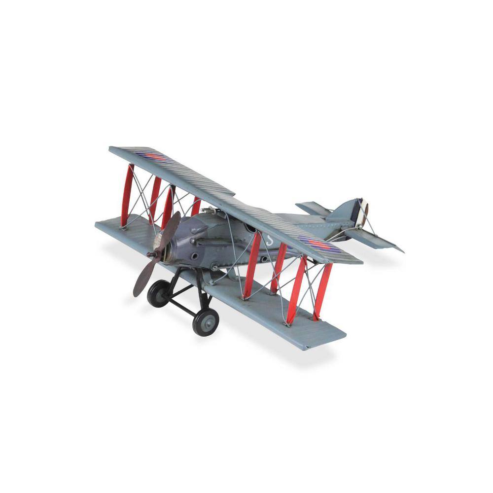 HomeRoots Metal Red and Gray Hand Painted 1916 Gray Bristol F28 Fighter ...