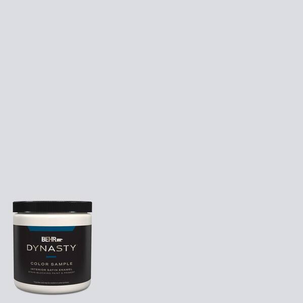 BEHR DYNASTY 8 oz. #N540-1 Script White Satin Enamel Stain-Blocking ...