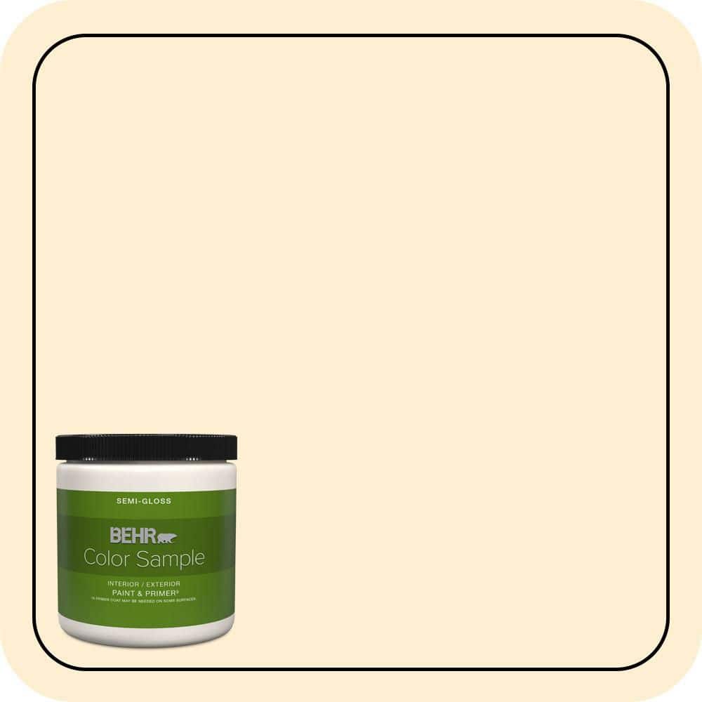 BEHR PREMIUM PLUS 8 oz. #330A-1 Bonnie Cream Semi-Gloss Interior ...