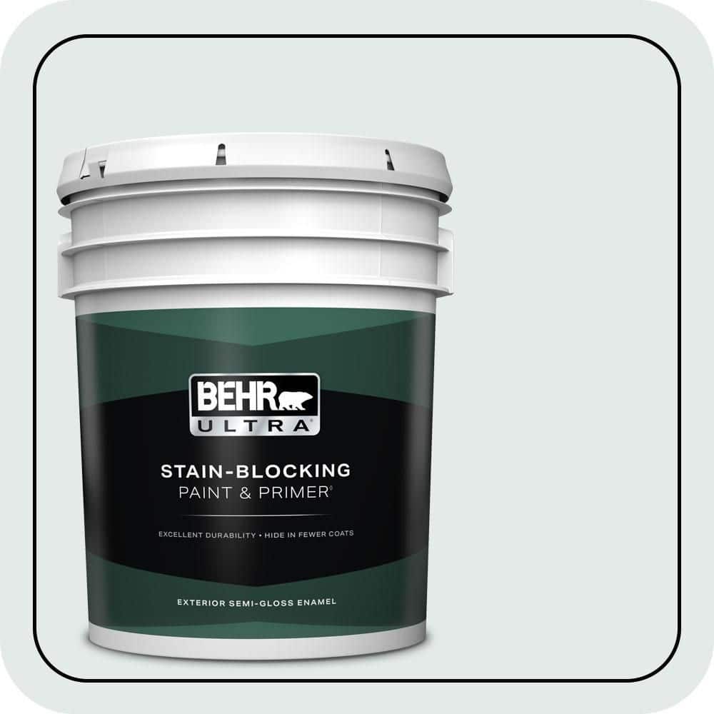 BEHR ULTRA 5 gal. #PWN-27 Blue Opal Semi-Gloss Enamel Exterior Paint ...