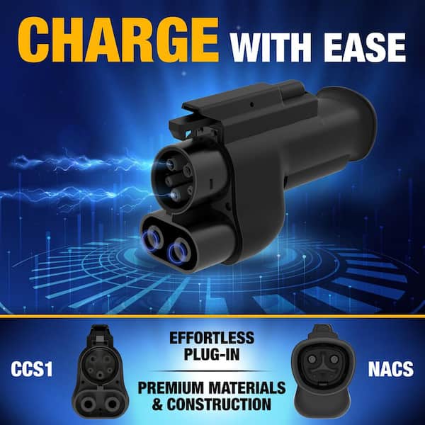 DEWALT NACS to CCS1 Fast Charging Adapter, 500-A / 1000-Volt, Fast ...