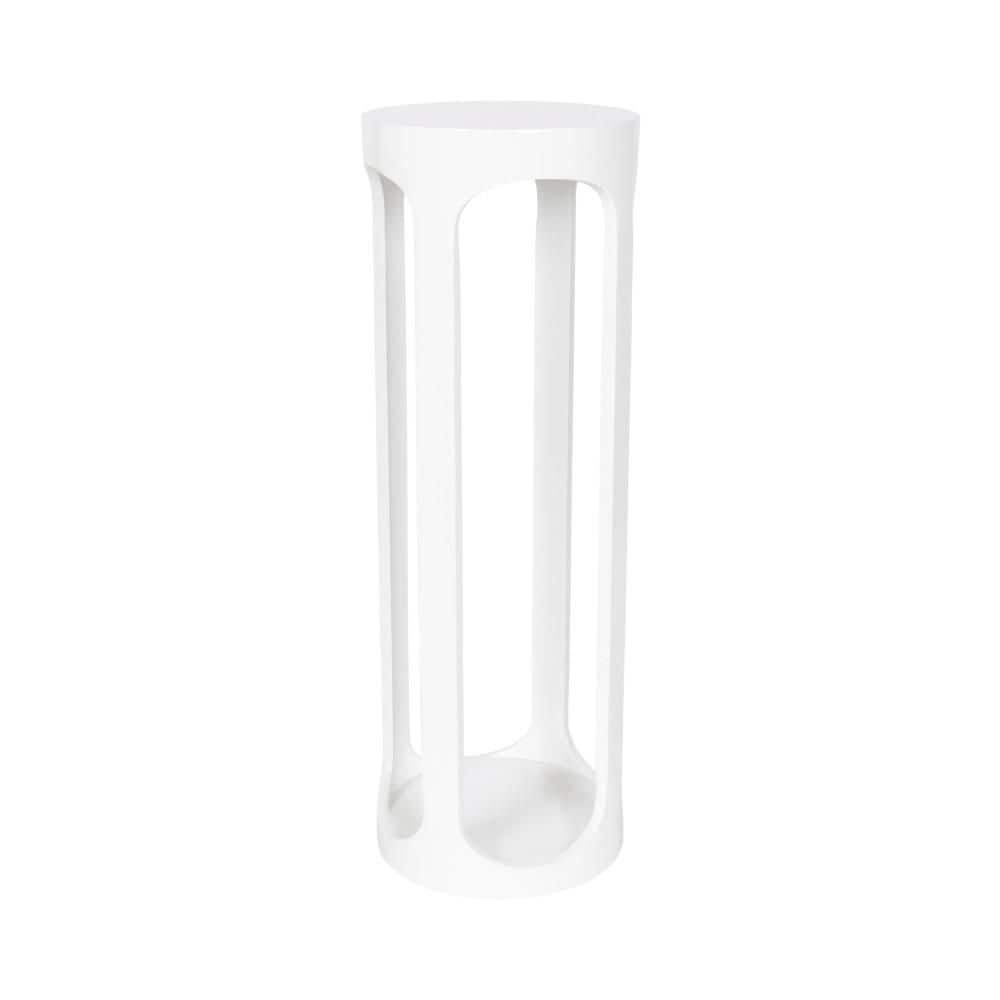 Kate and Laurel Dahl 8 in. White Round Wood End Table 231401 - The Home ...