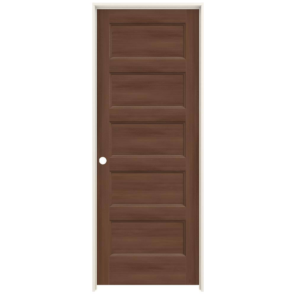 JELD-WEN 32 in. x 80 in. Conmore Milk Chocolate Stain Smooth Solid Core ...