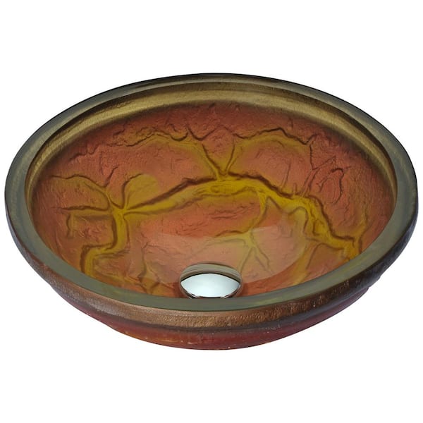 ANZZI Alto Series Round Glass Vessel Sink in Molten Gold LS-AZ218 - The ...