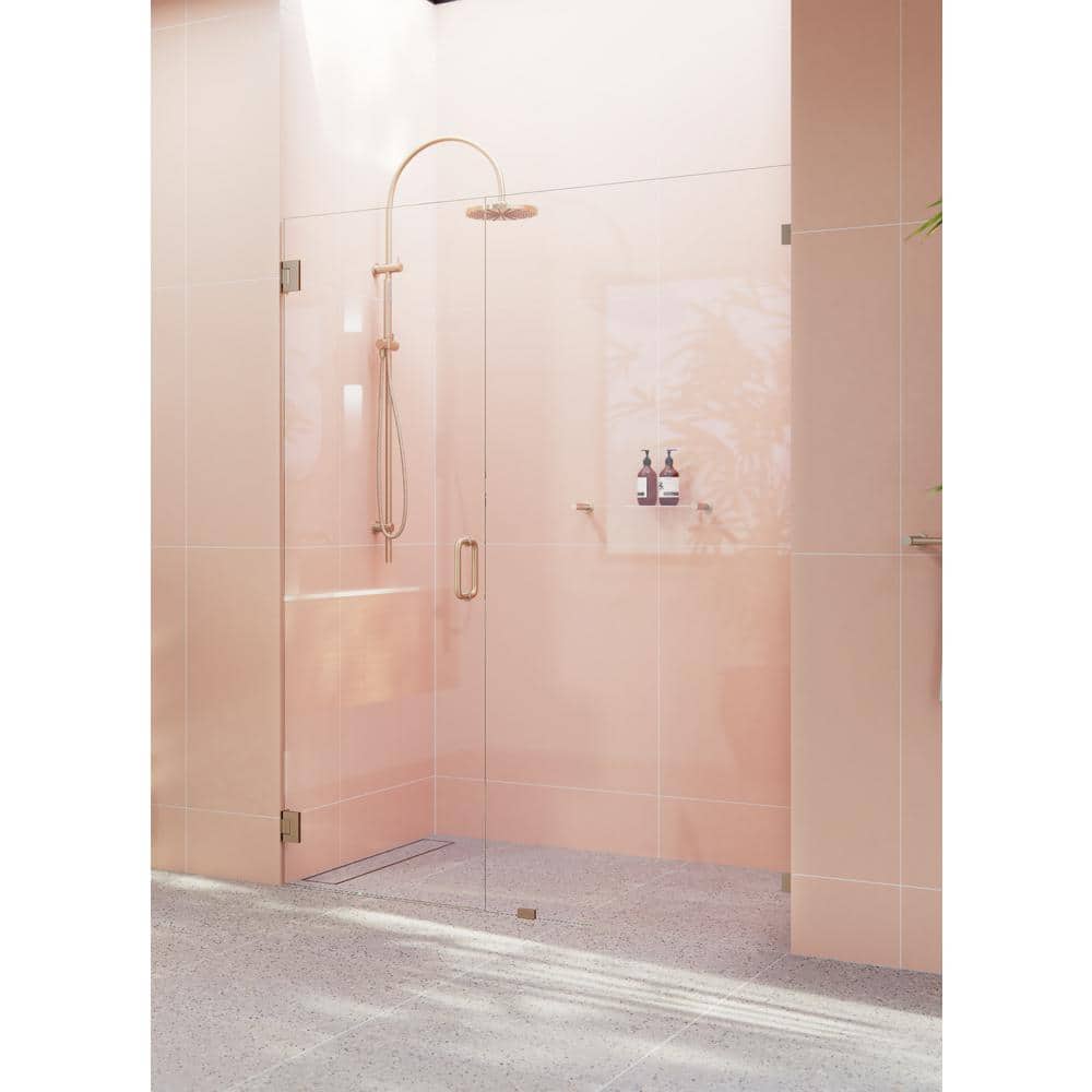Glass Warehouse Illume 58.5 in. W x 78 in. H Wall Hinged Frameless ...