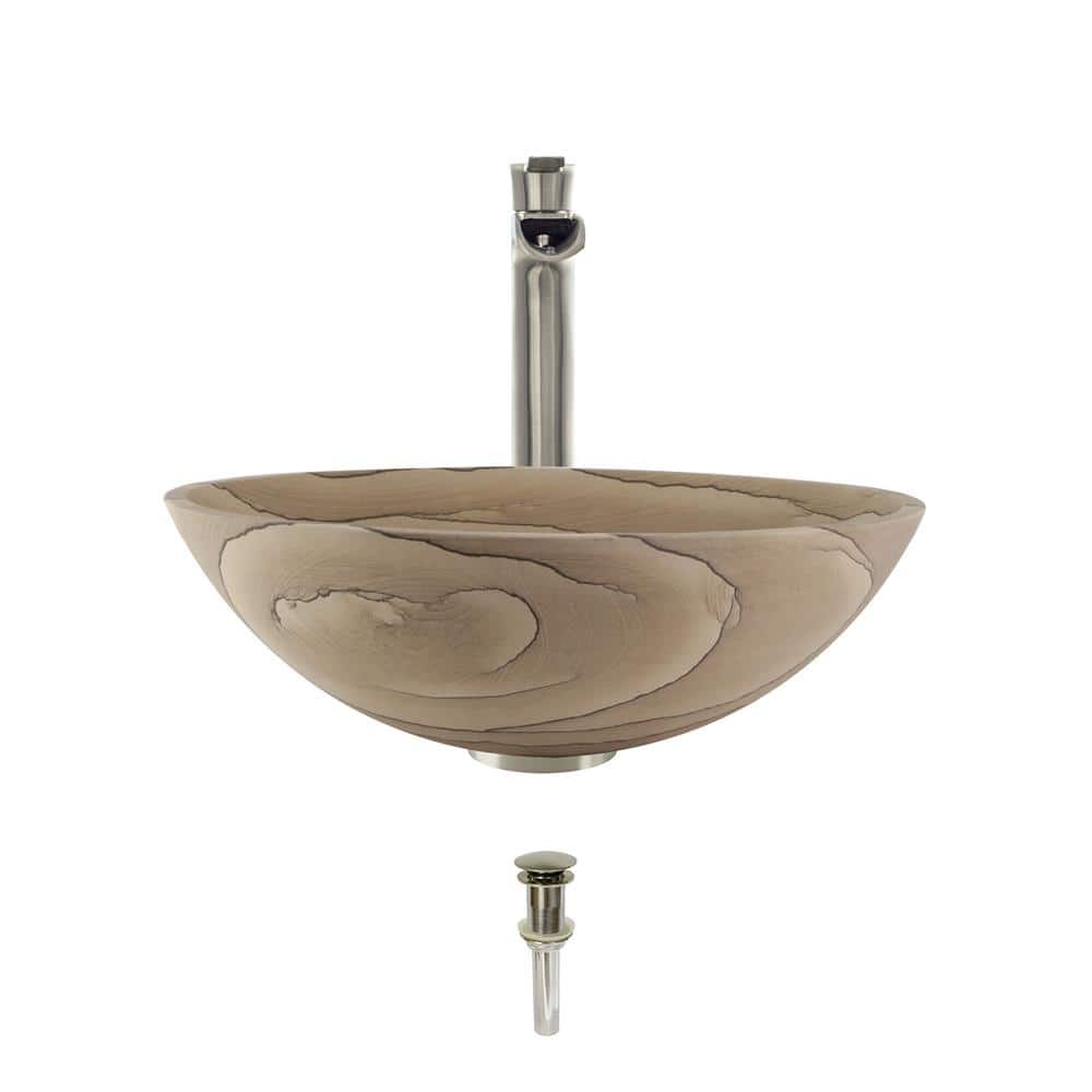 MR Direct Stone Vessel Sink in Sandstone with 731 Faucet and Pop-Up ...