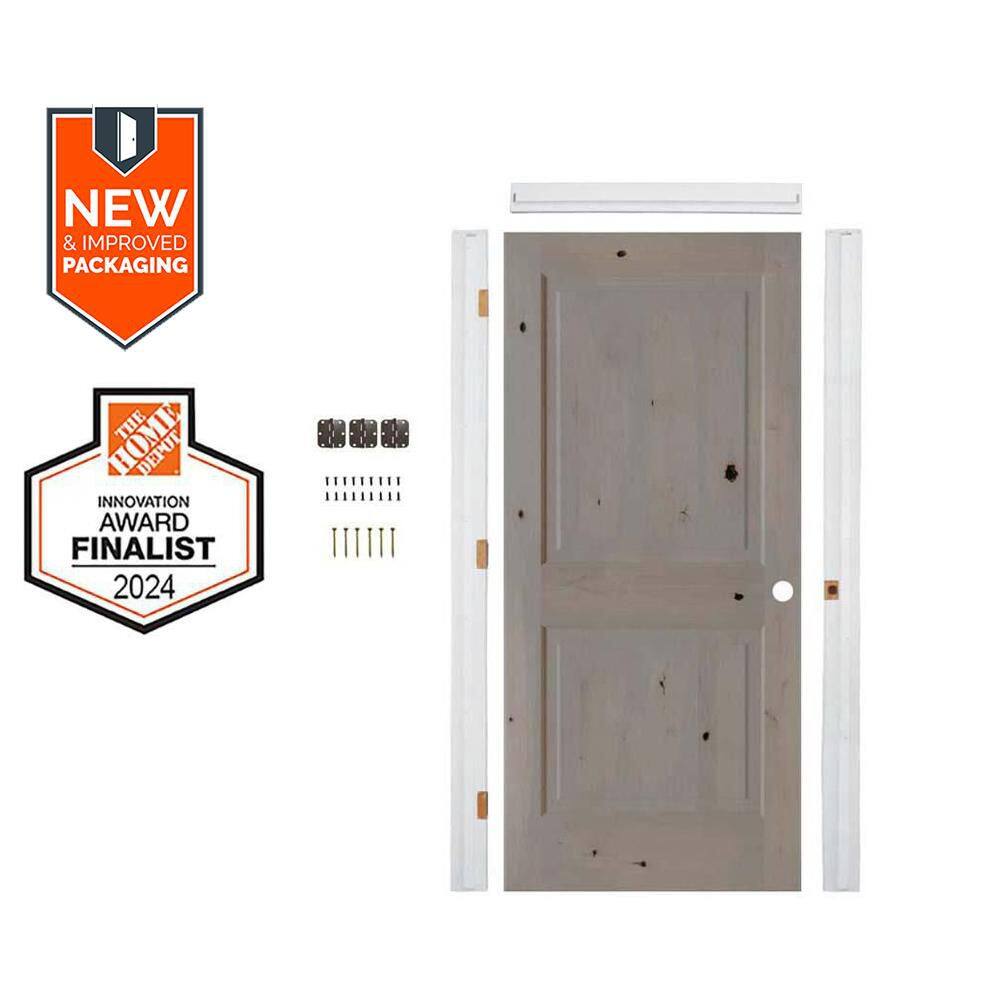 Krosswood Doors Assembly Required 36 in. x 80 in. Knotty Alder Sq. Top ...