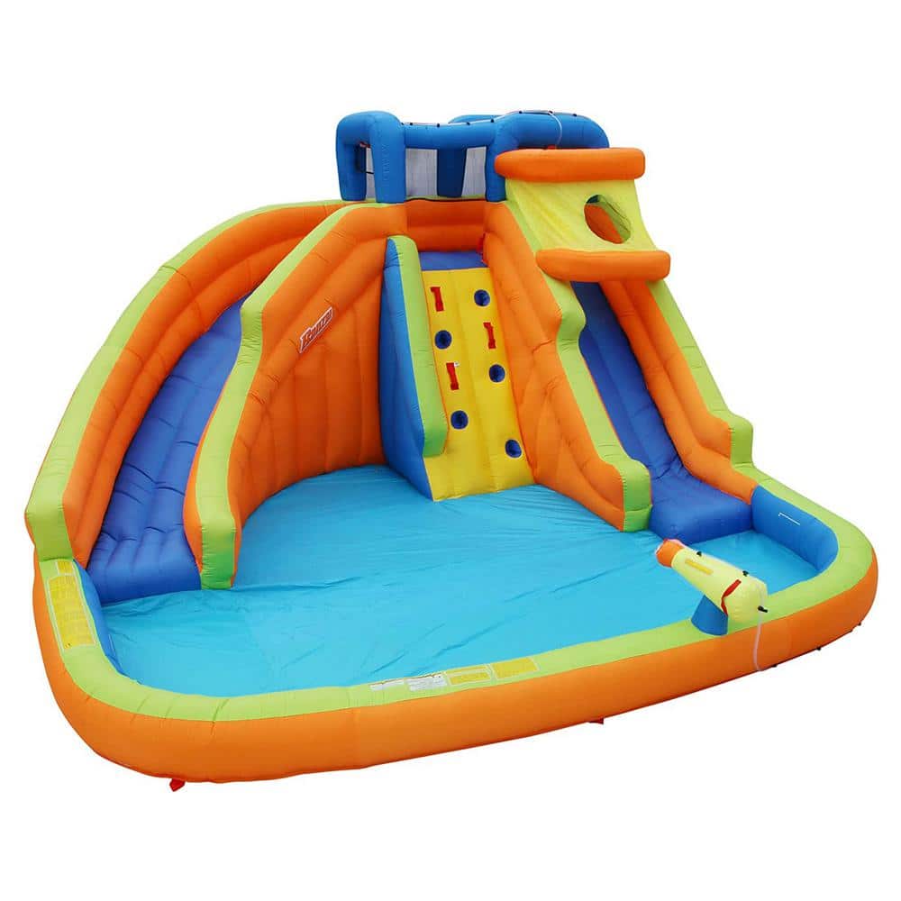 BANZAI Drop Zone Outdoor Inflatable Plastic Water Park for Kids Ages 5 ...