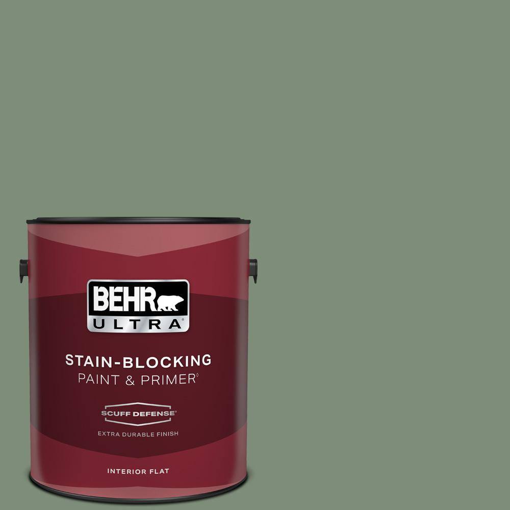 BEHR ULTRA 1 gal. #450F-5 Amazon Moss Extra Durable Flat Interior Paint ...