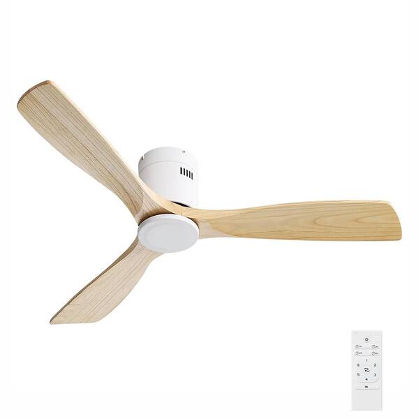 MODERN HABITAT Turboflow Blade Span 52 in. Indoor White Natural Ceiling ...
