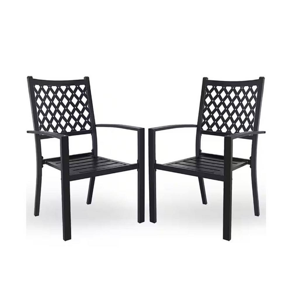 Pyramid Home Decor Elliza Metal Stackable Anti-Rust Outdoor Dining ...