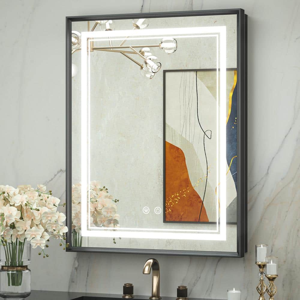 KeonJinn 20 in. W x 26 in. H Rectangular Aluminum Alloy Framed Recessed ...